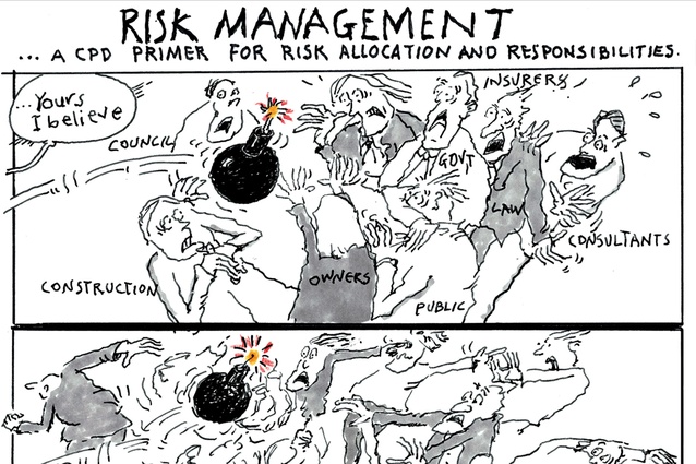 Cartoon - Malcolm Walker ‘Risk management...’ | Architecture Now
